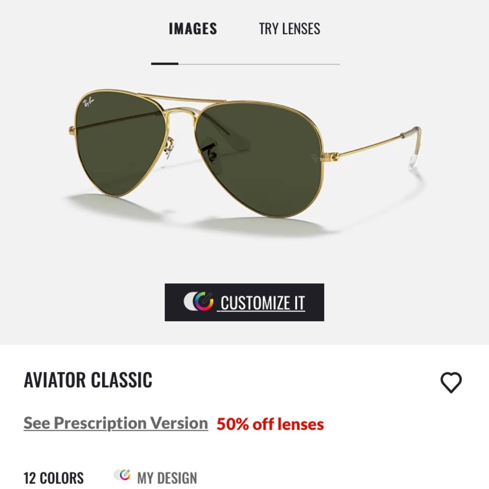 Ray-Ban Classic Aviator (Authentic) - Gem